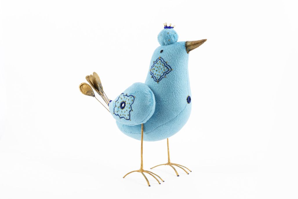Handmade Blue Velvet Bird – Ehtifalat